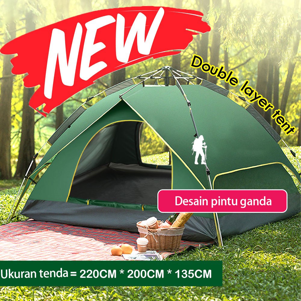 Jual Tenda Camping Hidrolik Otomatis Luar Ruangan 3-4 Orang Berkemah ...
