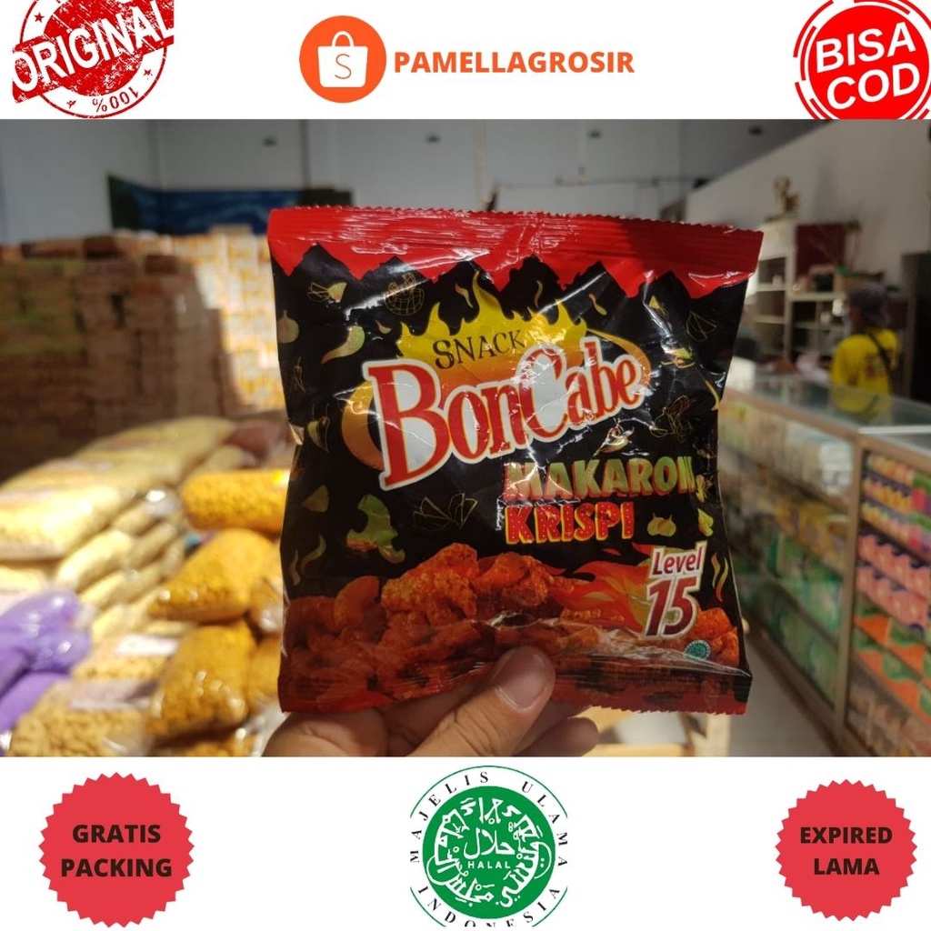 Jual MAKARONI KRISPI SNACK BONCABE KEMASAN KECIL 30GR LEVEL 15 MAKARONI ...