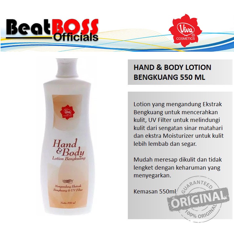 Jual VIVA HAND & BODY LOTION BENGKUANG 550 ML | Shopee Indonesia