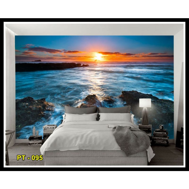 Jual WALLPAPER DINDING CUSTOM 3D WALLPAPER NATURE SUNSET PANTAI ...