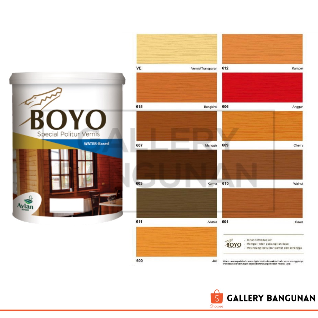 Jual Cat Kayu Politur Boyo Waterbased Pengencer Air Water Base Based ...