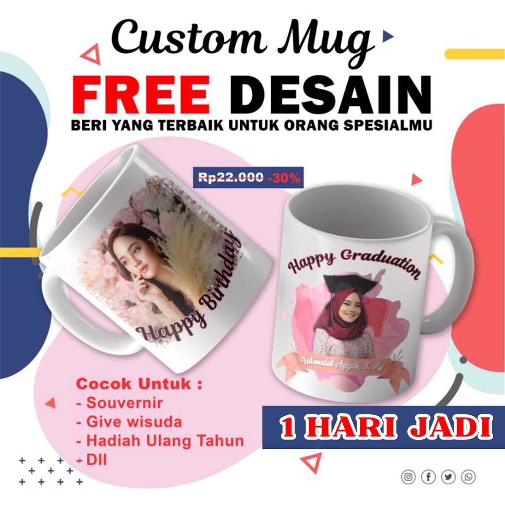 Jual GELAS MUG CUSTOM bisa pakai FOTO dan DESAIN sendiri | Shopee Indonesia