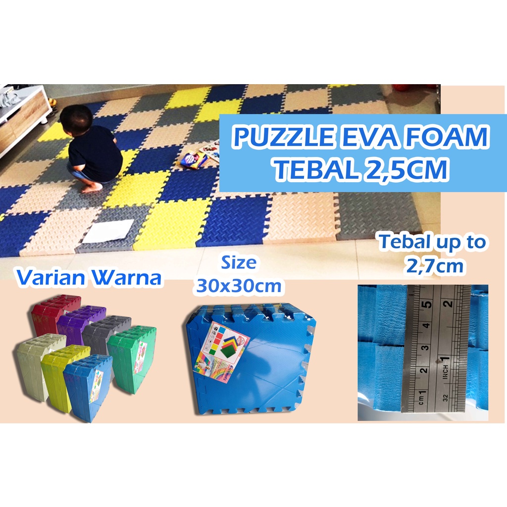 Jual Eva Matras Puzzle Polos Tebal Karpet Alas Lantai Bermain Anak ...