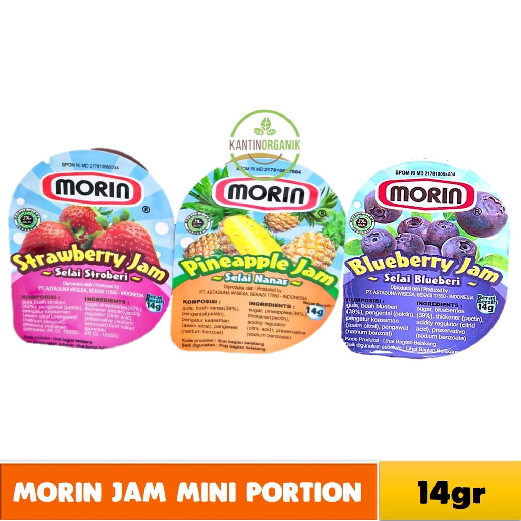 Jual Morin Mini Portion Strawberry | Blueberry | Pineapple Jam 14gr ...
