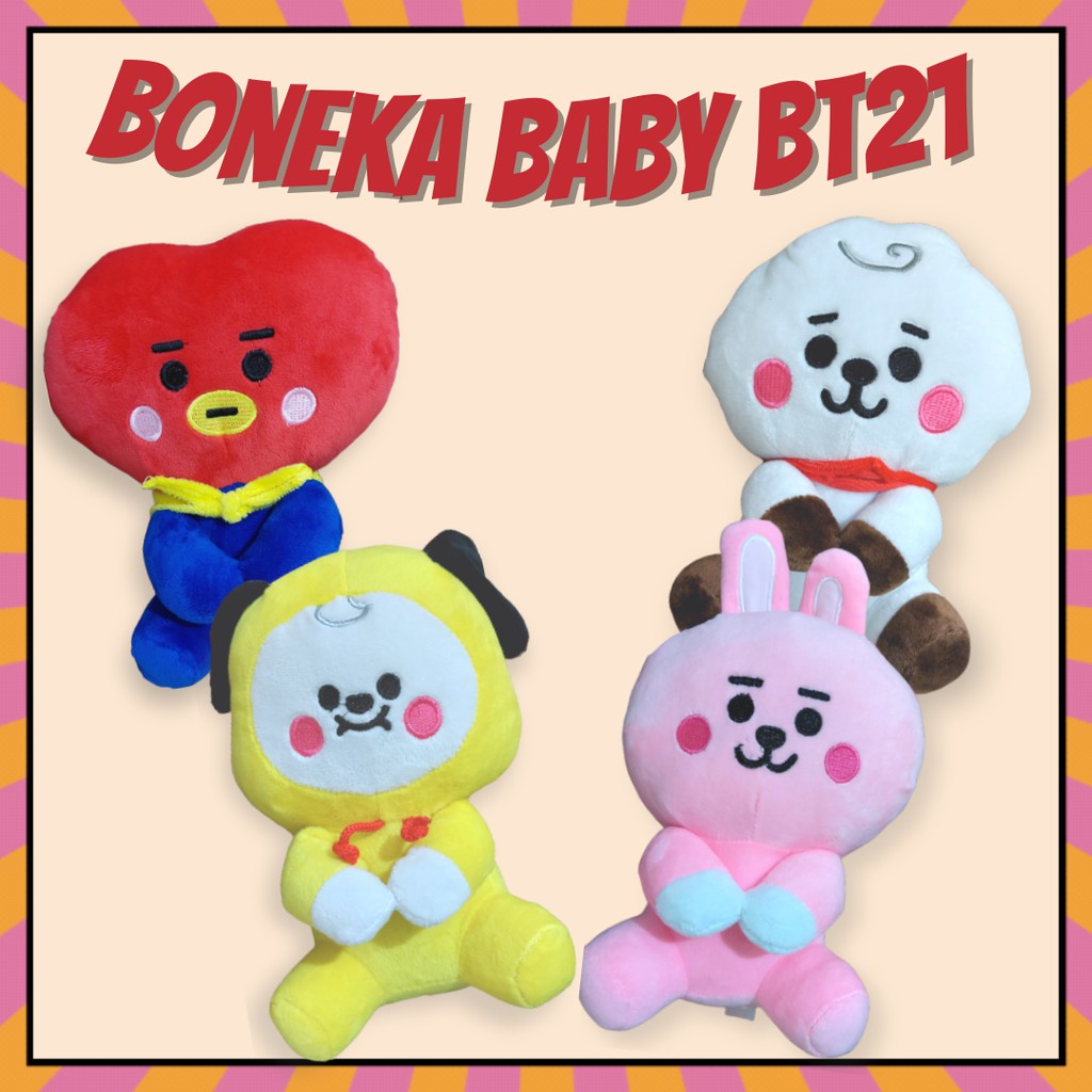 Boneka BT21 Baby duduk / Baby BT21 sitting plushdoll unofficial Size M ...