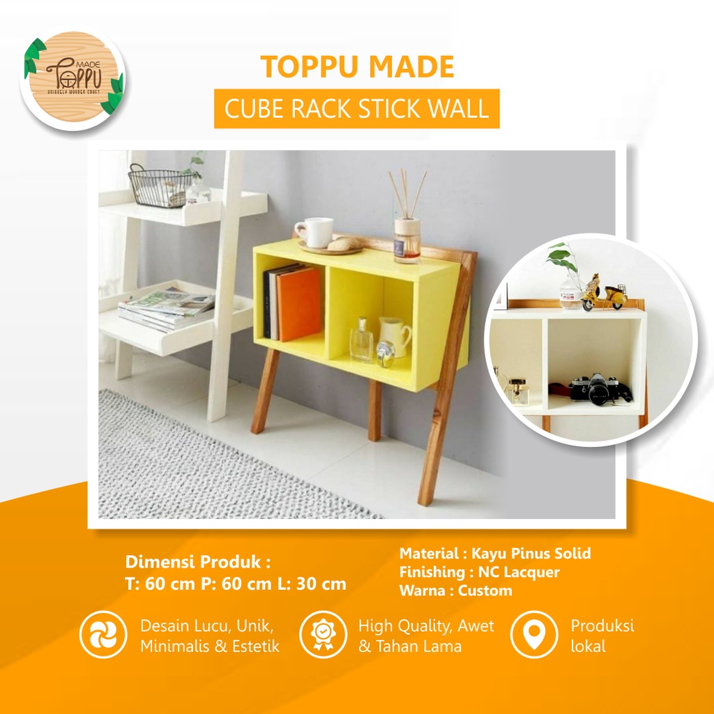 Jual Rak Meja Aesthetic Minimalis Kayu Toppu Made | Shopee Indonesia