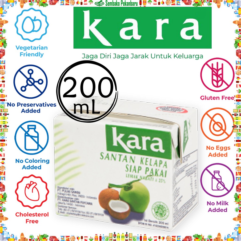 Jual Santan KARA 200 ml Kotak 200ml Kara200mL Petak Kelapa Cair Siap ...