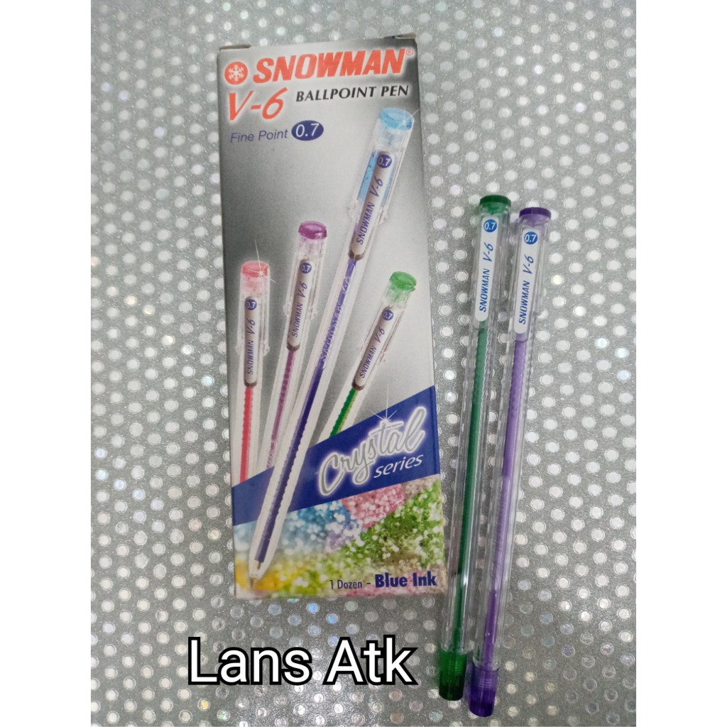Jual Pulpen Snowman V-6 / Ballpoint Snowman V-6 Blue Ink Per Pak Isi ...