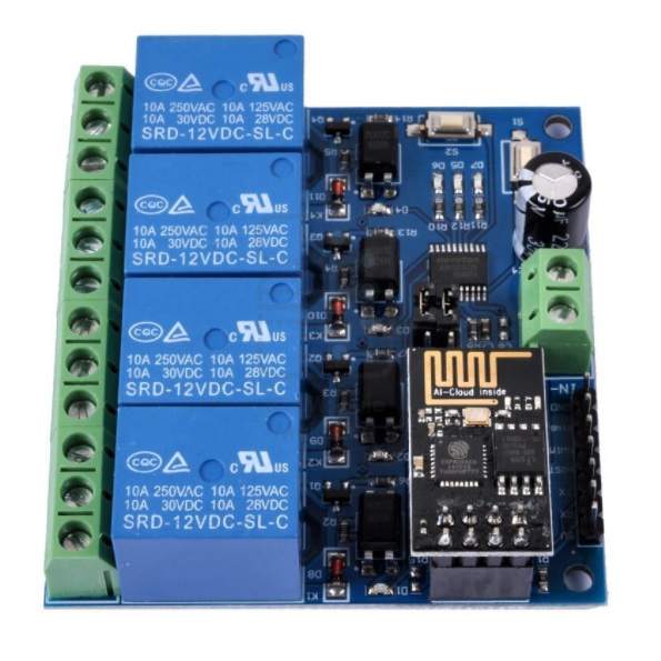 Jual ESP8266 4Ch 12V ESP-01 Wifi Relay Module Remote Control Switch For ...