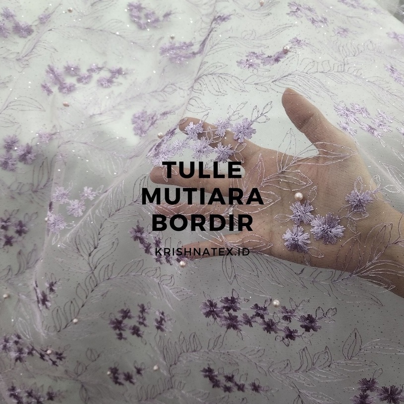 Jual BAHAN KAIN TULLE / TILLE MUTIARA BORDIR Tulle Motif Charlotte ...