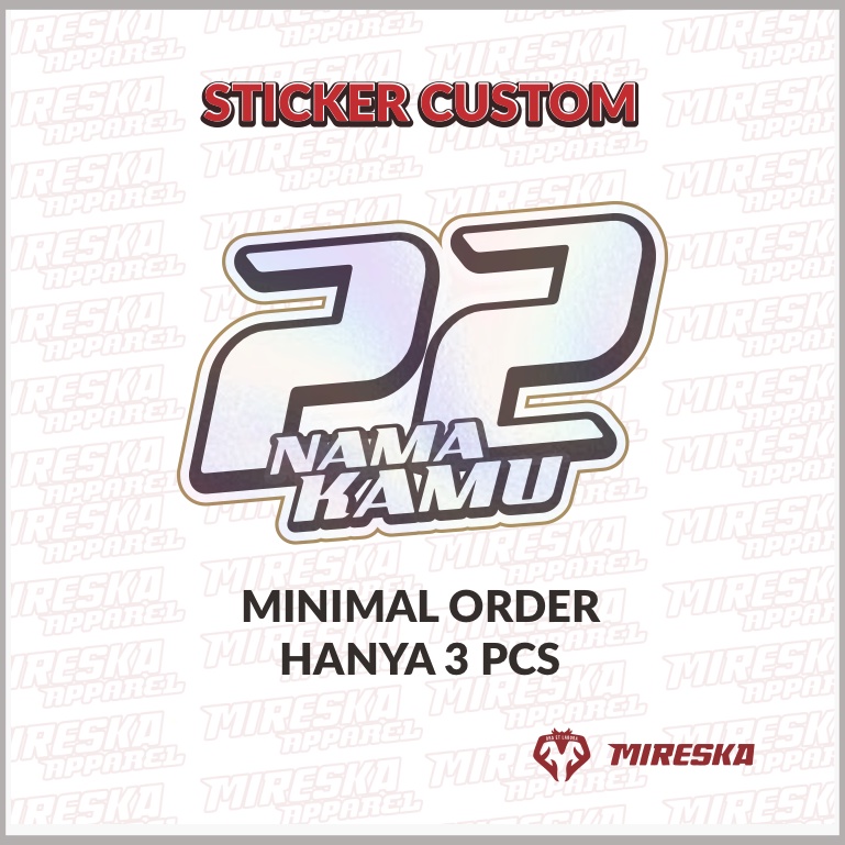 Jual Terlaris!! Stiker Nomor Start (Request Nomor Dan Nama) Desain ...