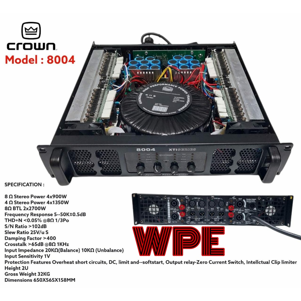 Jual Power amplifier crown 8004 4CH 800 watt | Shopee Indonesia