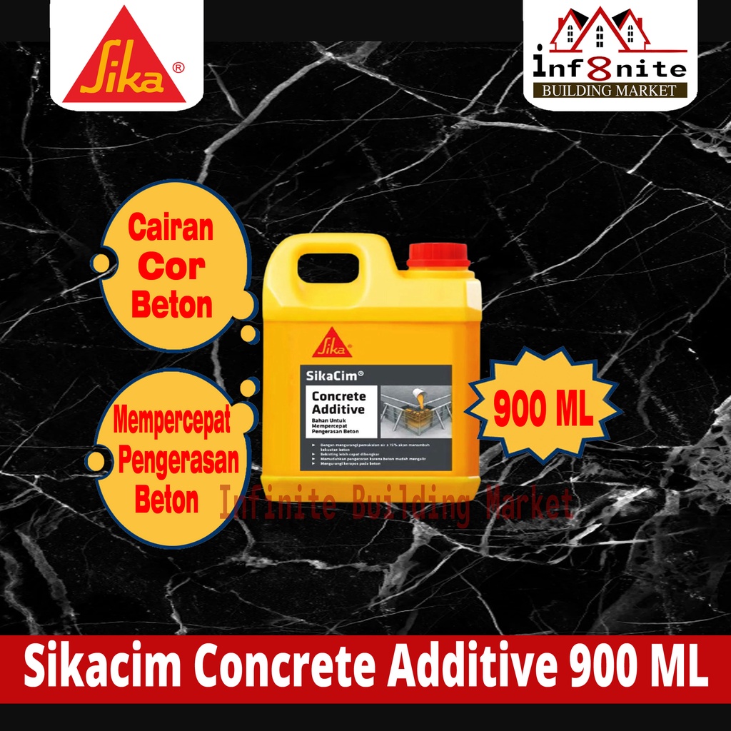 Jual Sikacim Concrete Additive Obat Cor Beton Cairan Pengeras Beton 900 ML | Shopee Indonesia