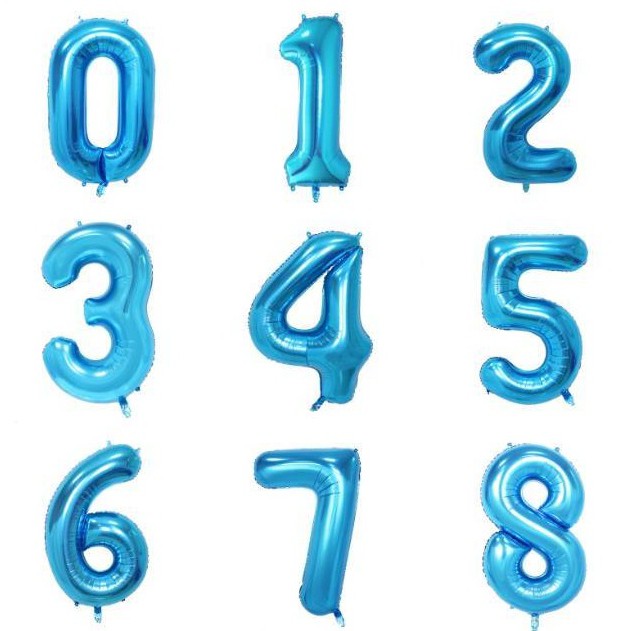 Jual Balon Angka Jumbo 1 Meter Biru Polos Indonesia|Shopee Indonesia