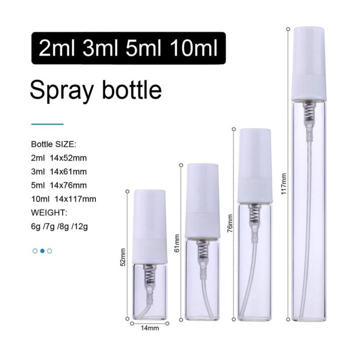 Jual Botol Spray Kaca Refill Parfum Decant Vial Sprayer Putih | Shopee ...