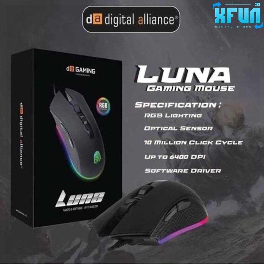 Jual Mouse Gaming Digital Alliance Luna RGB - DA Luna Gaming Mouse | Shopee Indonesia