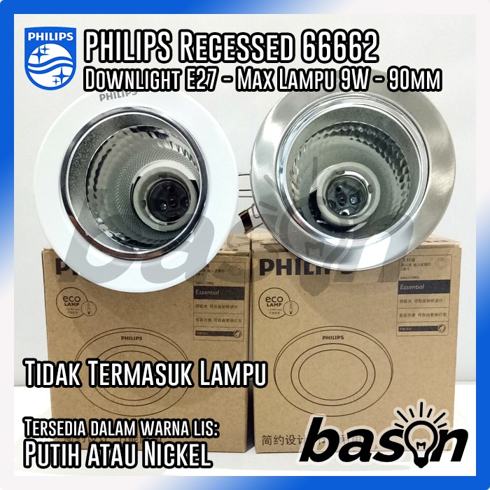 PHILIPS 66662 White or Nickel | Rumah Lampu 3" Downlight Recessed | Shopee Indonesia