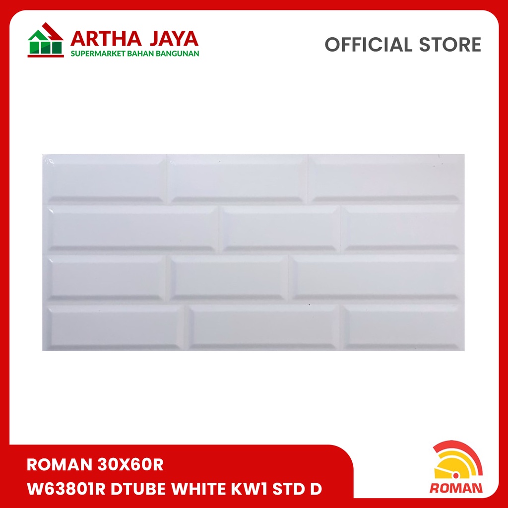 Jual Roman Keramik Dinding Bata 30X60 W63801R dTube Putih KW1 (Wall ... Jual Roman Keramik Dinding Bata 30X60 W63801R dTube Putih KW1 (Wall ...