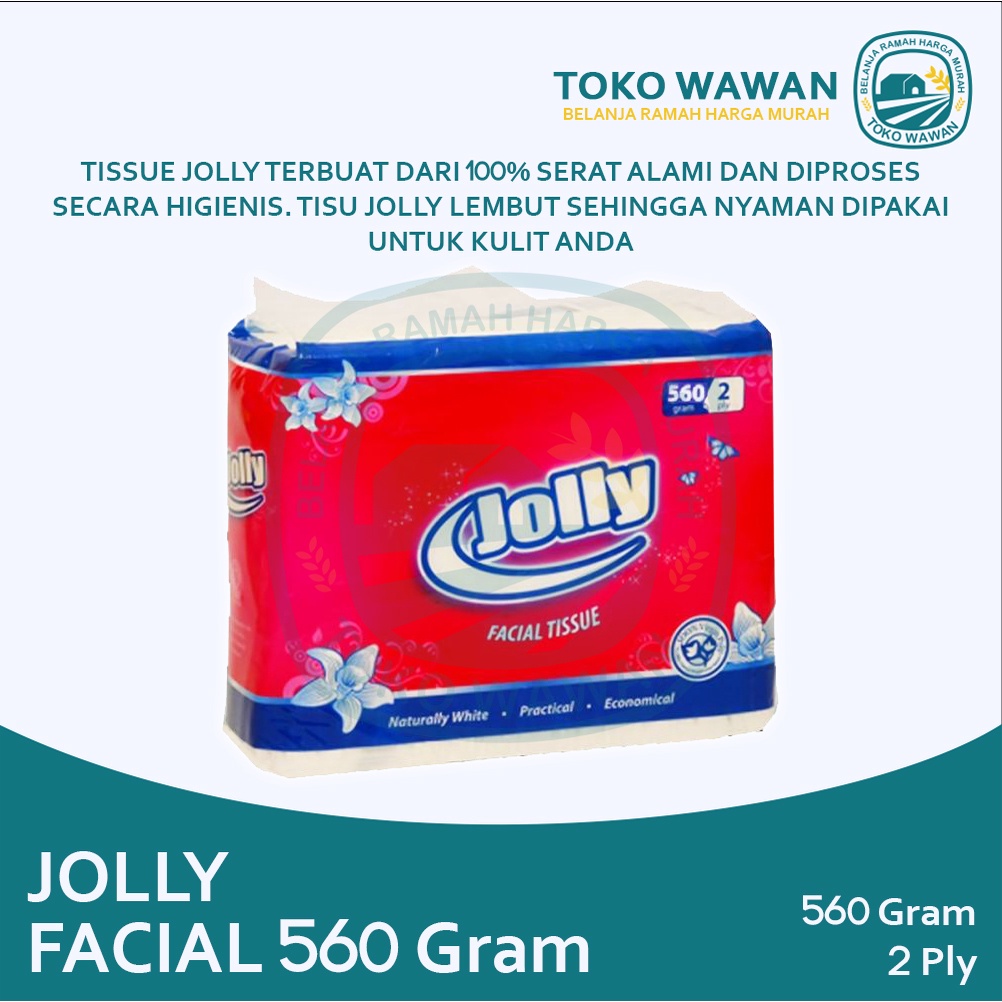 Jual Tissue Jolly Facial 560 Gram Tisu Wajah Tissu Besar Halus Kiloan ...