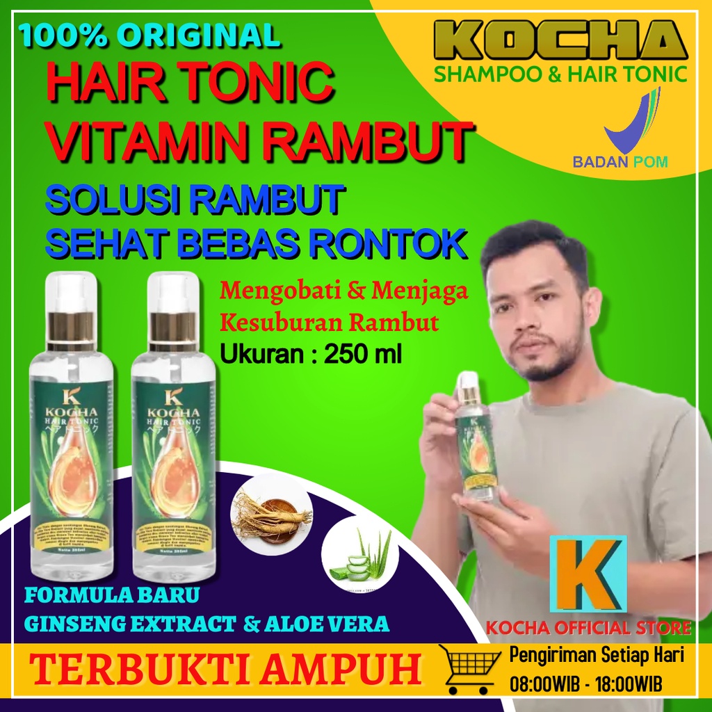 Jual KOCHA Hair Tonic Vitamin Penyubur Rambut Rontok Atasi Ketombe Dan ...