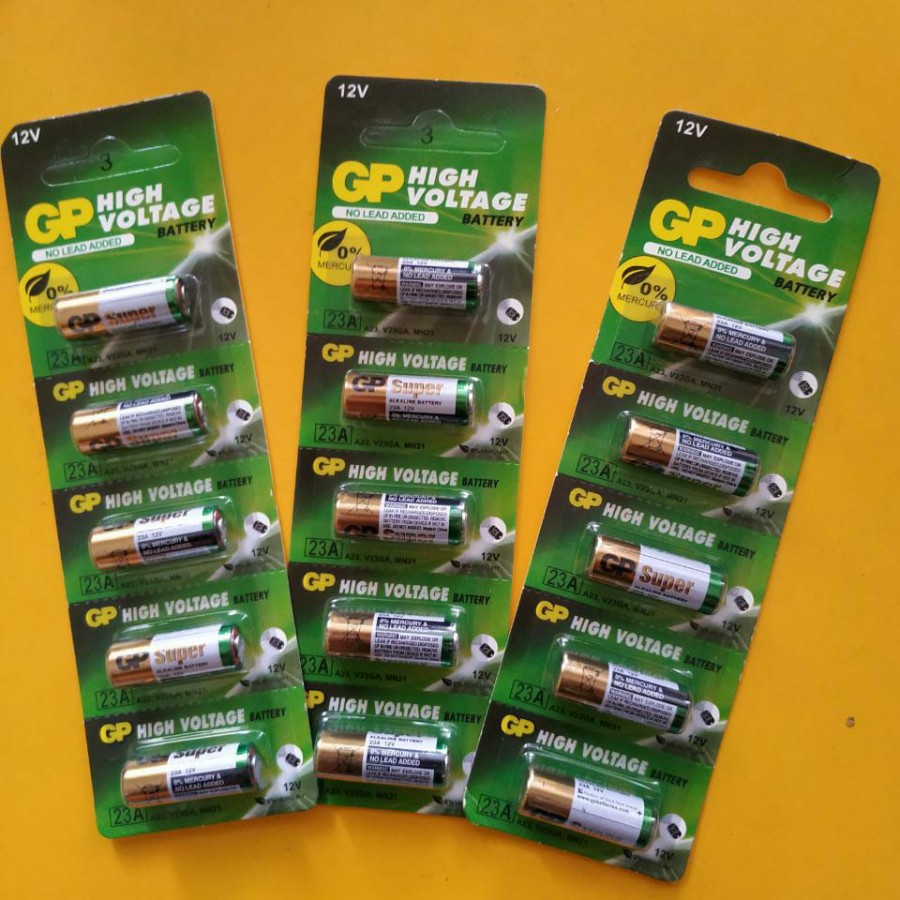 Jual Batre Baterai Battery Alkaline GP 23AE A23 23A 12v High Voltage ...