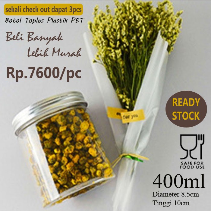 Jual 3pcs Toples Gelato Botol makanan jar Madu Kosmetik Botol Snack ...