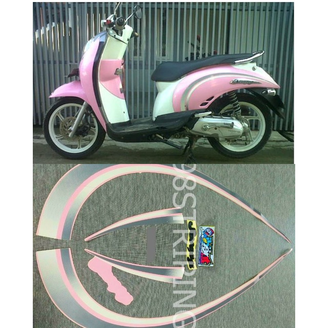 Jual STIKER STRIPING LIS STANDAR ORI HONDA SCOOPY PINK TAHUN 2011 2012 ...