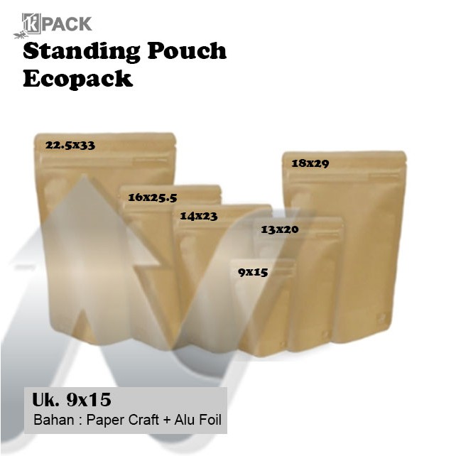 Jual Standing Pouch Kertas Paper KPACK Ecopack 150gr @pcs | Shopee ...