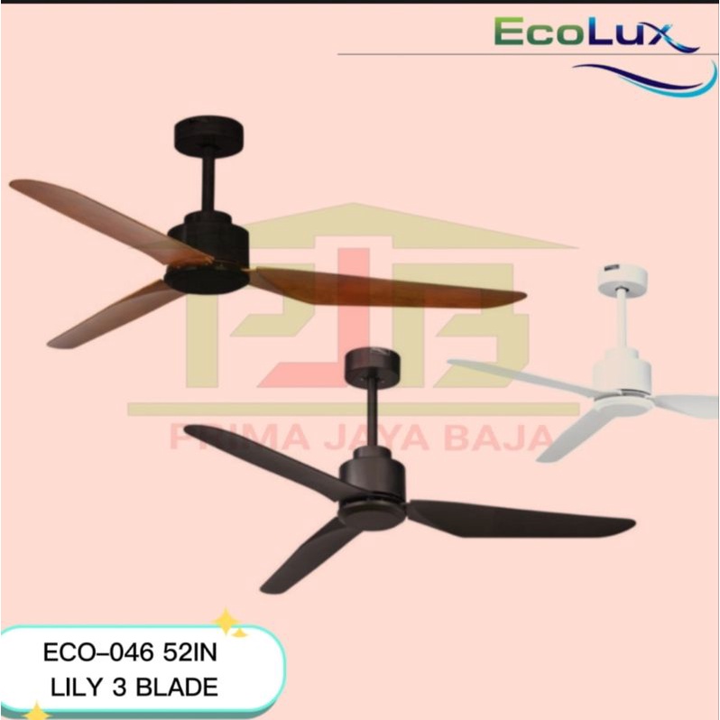 Jual Kipas Angin/ Lampu Plafone/ Dekoratif ECOLUX tipe ECO–046 52in LILY | Shopee Indonesia