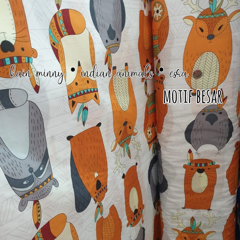 Jual INDIAN ANIMAL - KAIN SPREI KATUN LOKAL METERAN ESRA | Shopee Indonesia