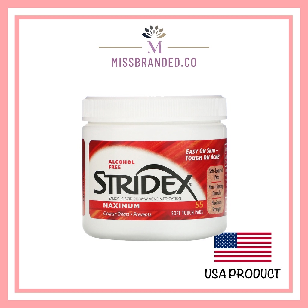 Jual Stridex Single-Step Acne Control Maximum Alcohol Free 55 Soft Touch Pads | Shopee Indonesia