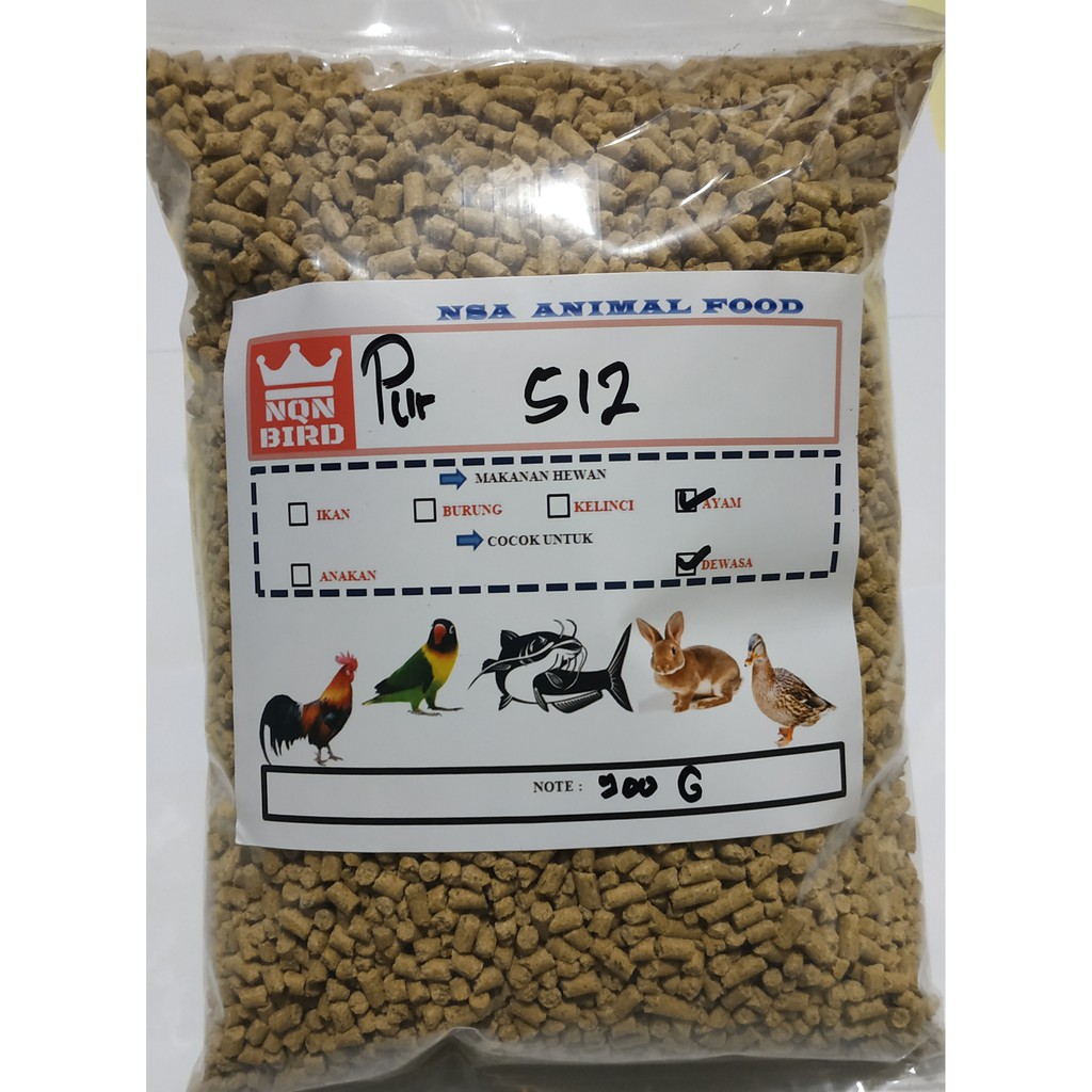 Jual Pur Ayam 512 Hi-Pro-Vite Pakan ayam jago/dewasa kemasan 1kg ...