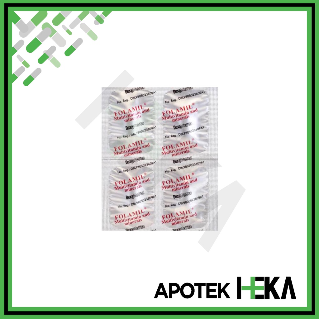Jual Folamil Kapsul Strip isi 4 Kaplet - Multivitamin dan Mineral ...
