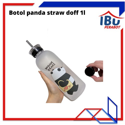 Jual BOTOL PANDA STRAW DOFF 1 LTR/ botol minum viral unik | Shopee ...