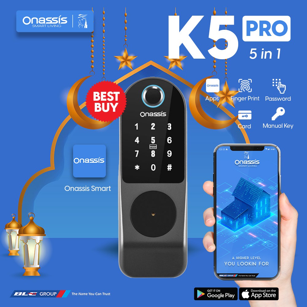 Jual Onassis smart lock k5 pro-kunci digital onassis k5 pro | Shopee ...