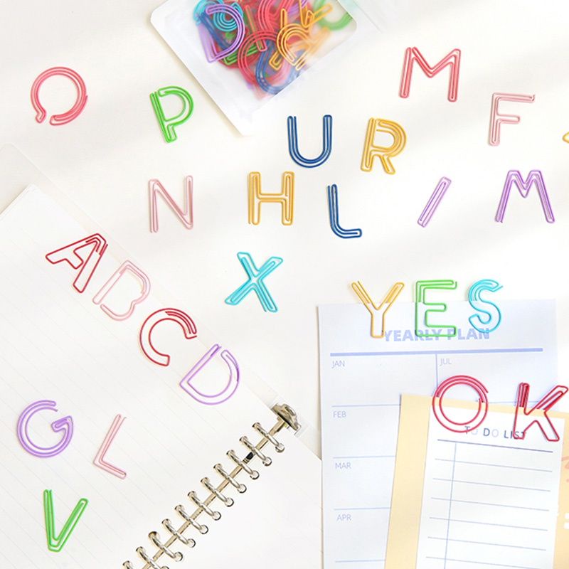 Jual Paper File Clip Set (26pcs) Bentuk Huruf Alphabet Lucu Unik Simple ...
