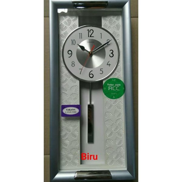 Jual Clock Jam Dinding Rumah Kotak Bulat Sakana 389 Bandul Lonceng ...