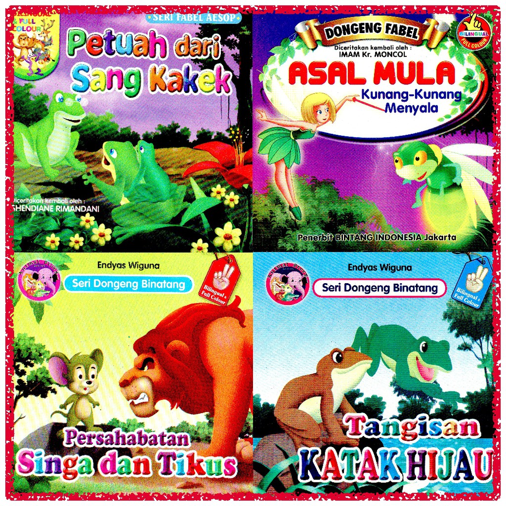 Jual Buku Cerita Anak Fabel Bergambar Bilingual Dua Bahasa Cerita Fabel ...