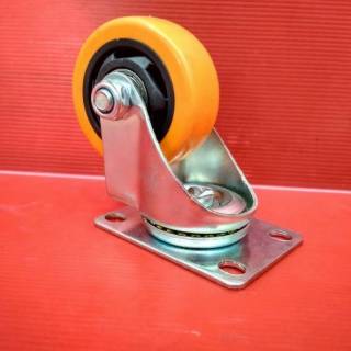 Jual RODA CASTER PVC HIDUP 3 INCH RODA ETALASE PVC 75MM ORANGE HIDUP 3 ...
