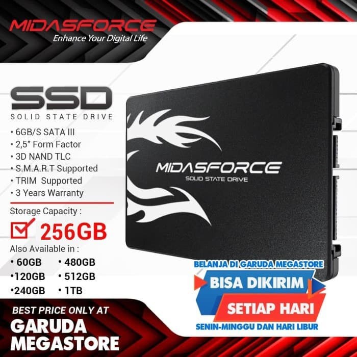 SSD Midasforce 256 gb SSD Midas force 256GB resmi Original | Shopee ...