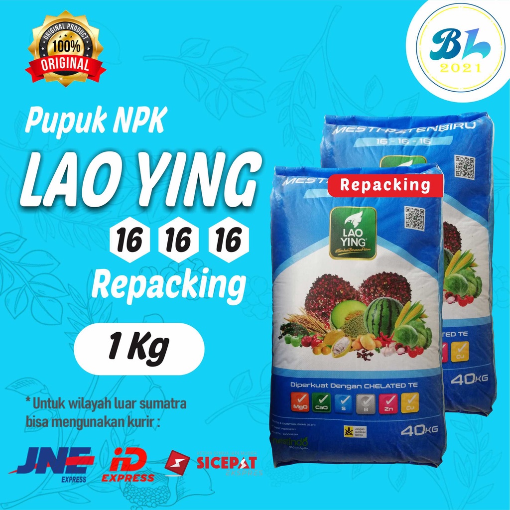 Jual Pupuk NPK 16-16-16 Mesti Paten Biru Cap Lao Ying Repacking 1kg ...