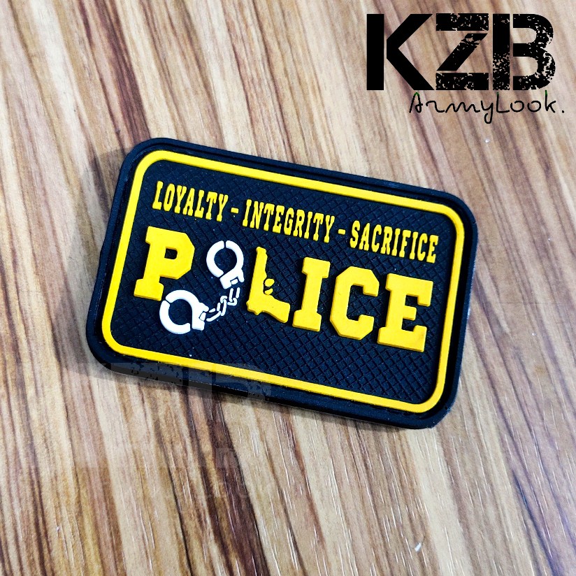 Jual Patch Rubber Velcro POLICE-Loyalty Integrity Sacrifice | Shopee ...