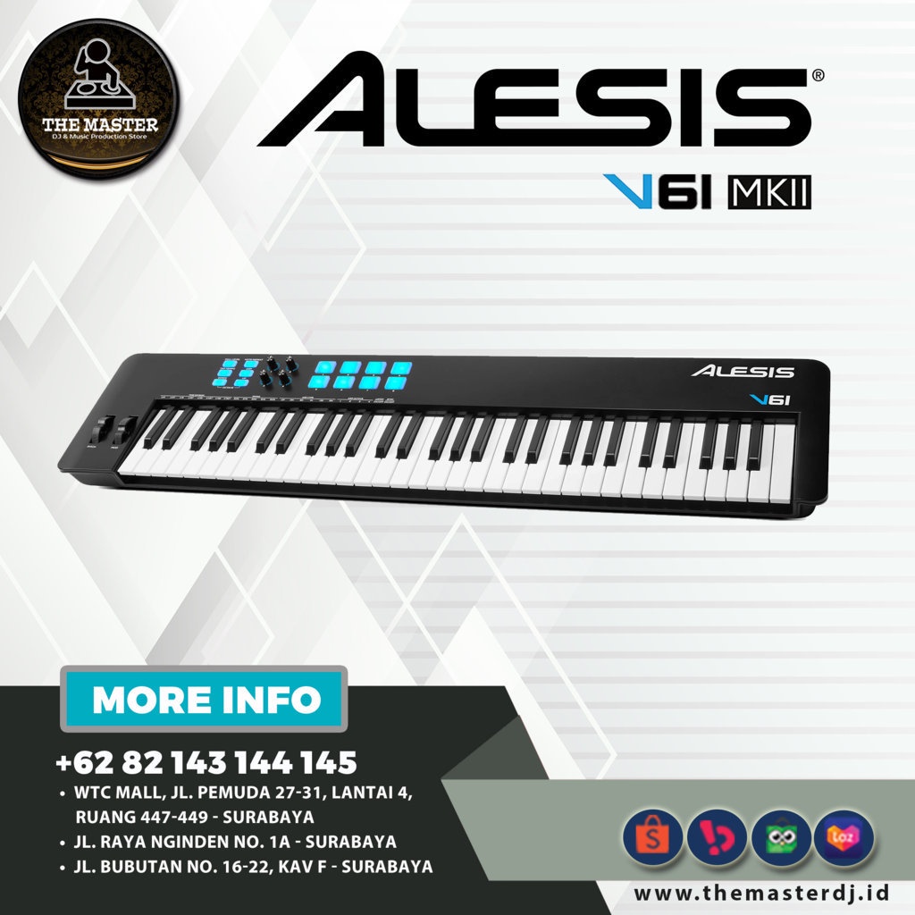 Jual [Ready Stock] Alesis V61 MK2 | V 61 MKII USB Keyboard Midi ...