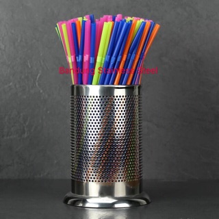 Tempat sumpit tempat sendok wadah sedotan stainless steel restoran ...