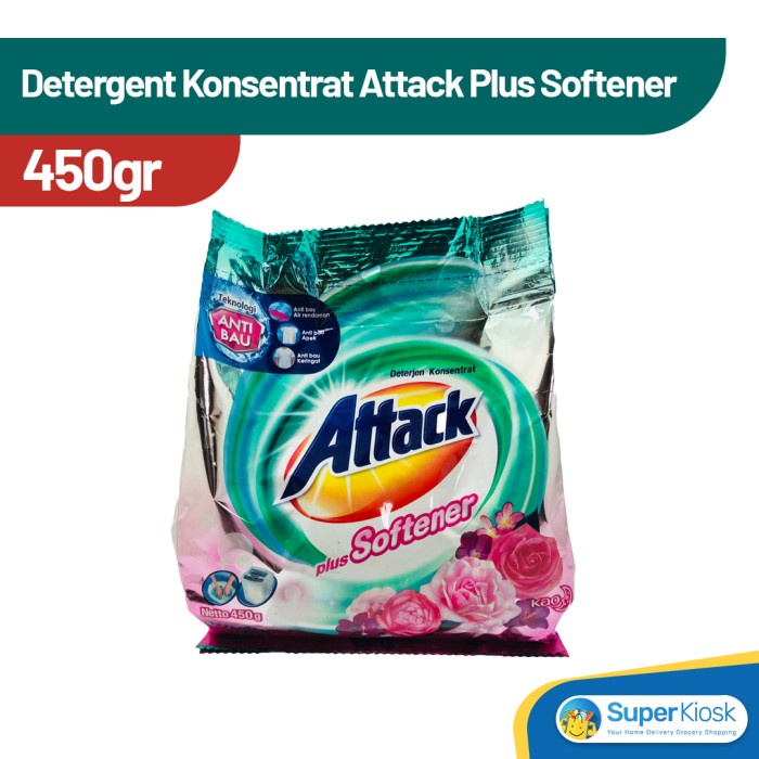 Jual Attack Deterjen Detergen Plus Soft 450g Indonesia|Shopee Indonesia