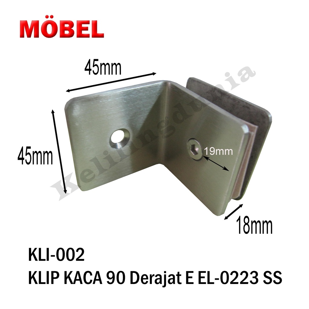 Jual Glass Klip Kaca ke Tembok 90 Derajat Engkel Jepit Kaca Partisi ...