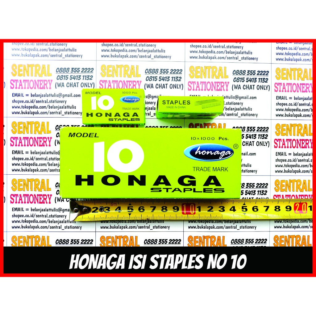 Jual Honaga isi staples model no 10 untuk stapler jepretan hecter HD 10 ...