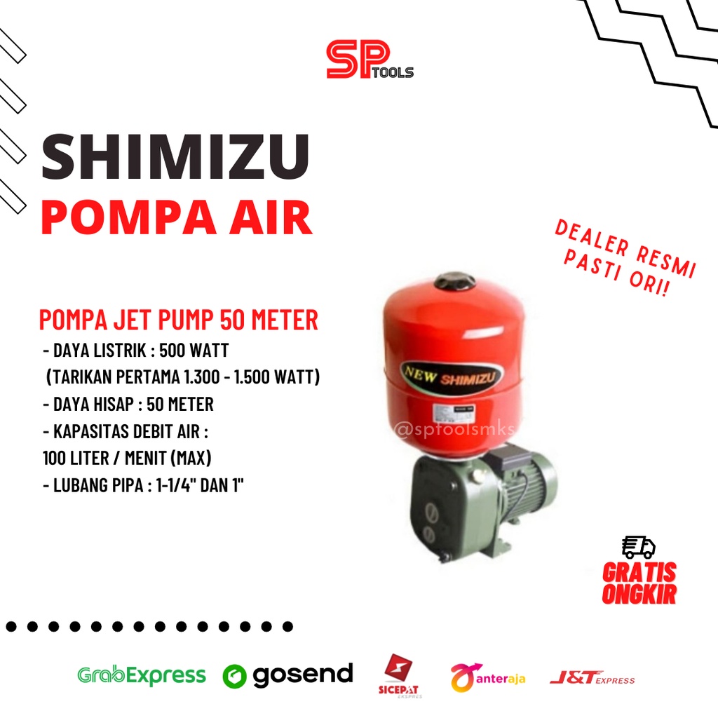 Jual MESIN POMPA AIR JET PUMP 50 METER SUMUR BOR DALAM SHIMIZU PC 503 BIT / PC-503BIT / PC503 ...