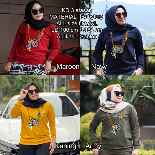 Jual Baju Atasan disnei lengan panjang sablon gambar DISNY KAMERA bahan ...