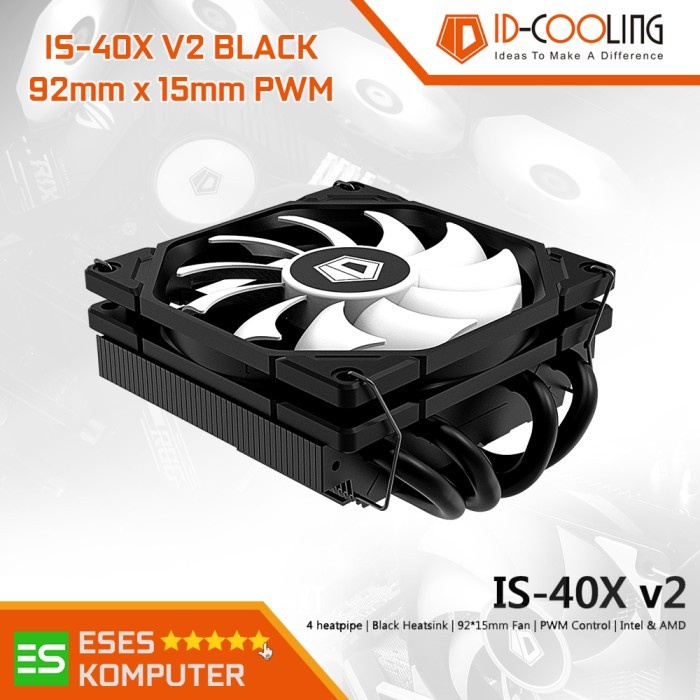Jual ID-COOLING IS-40X V2 BLACK | 92MM HSF Low Profile CPU Cooler ...